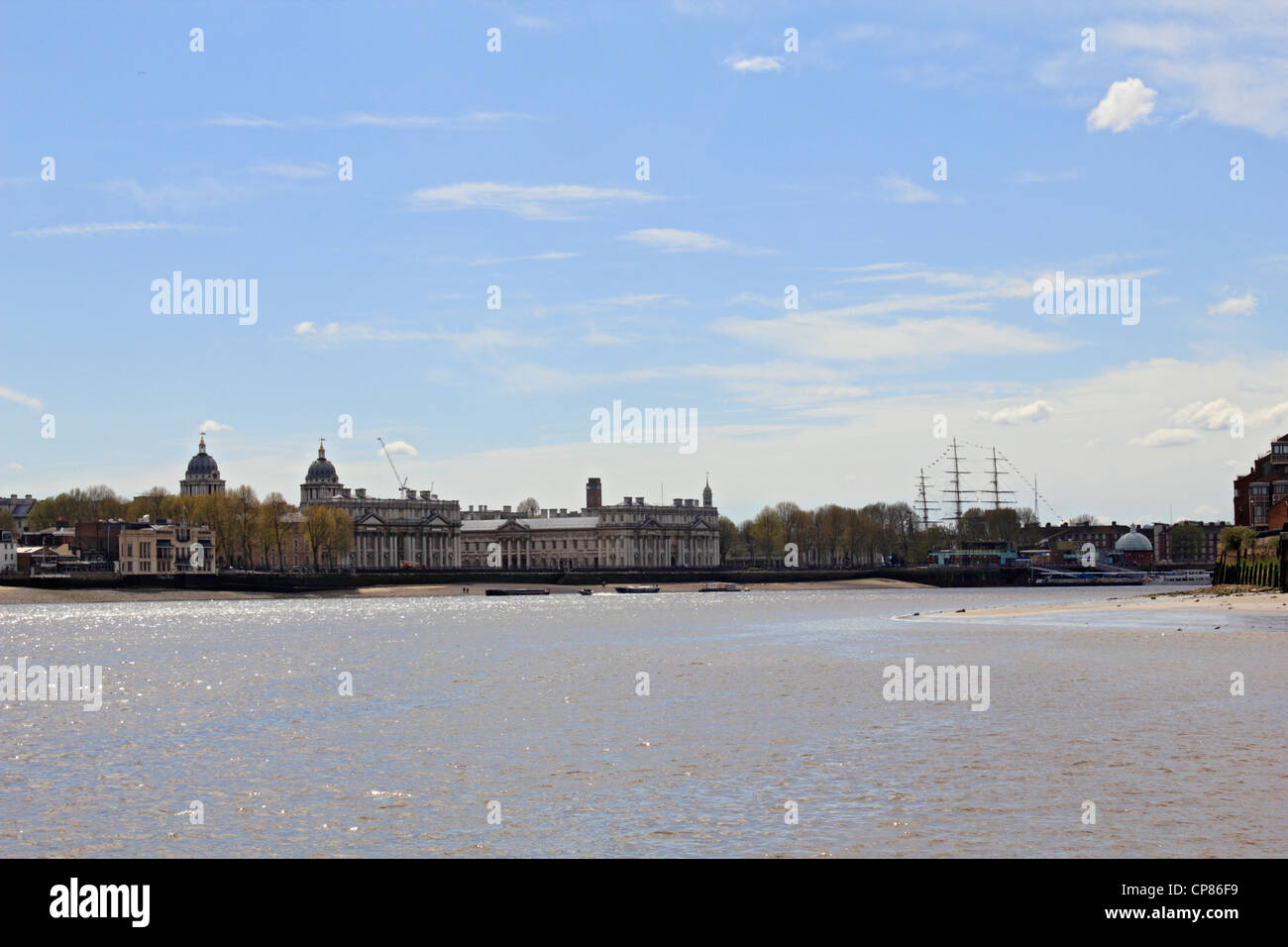 The view on the River Thames at Greenwich London England UK Stock Photo ...