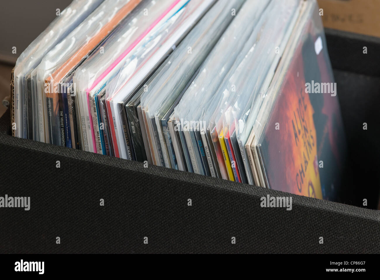 'Long Play' LPs on sale at local market. England Stock Photo - Alamy