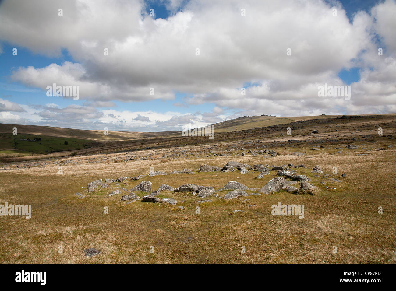Stone circle, near Merrivale, Dartmoor Stock Photo - Alamy