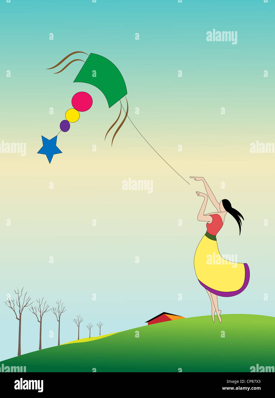 Illustration of a spring background Stock Photo - Alamy