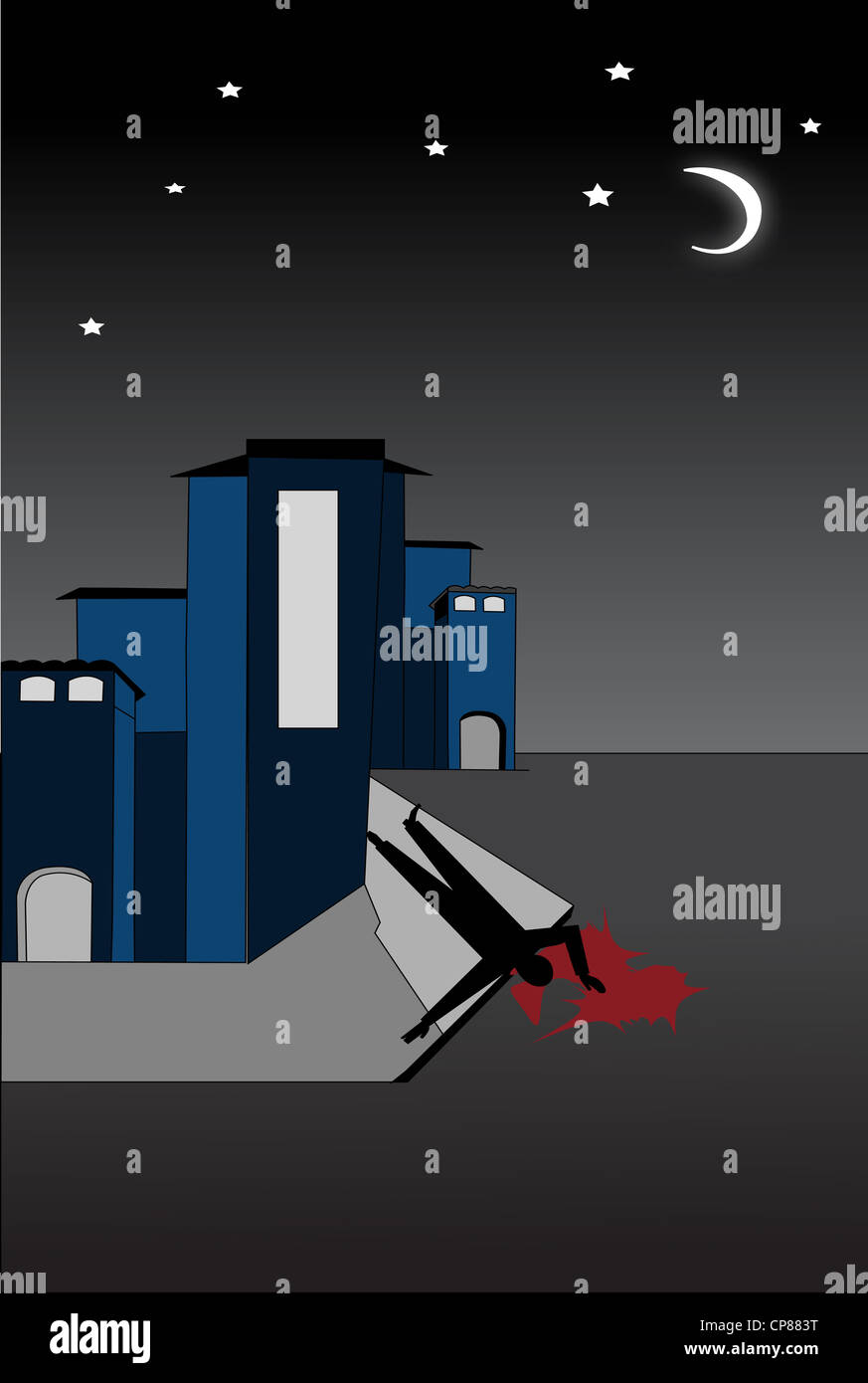 Illustration of a murder Stock Photo - Alamy