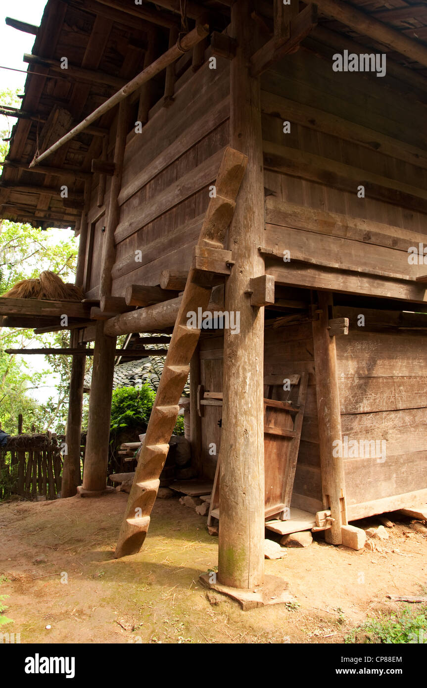 Traditional Basha Miao house, Basha Miao village, China Stock Photo - Alamy