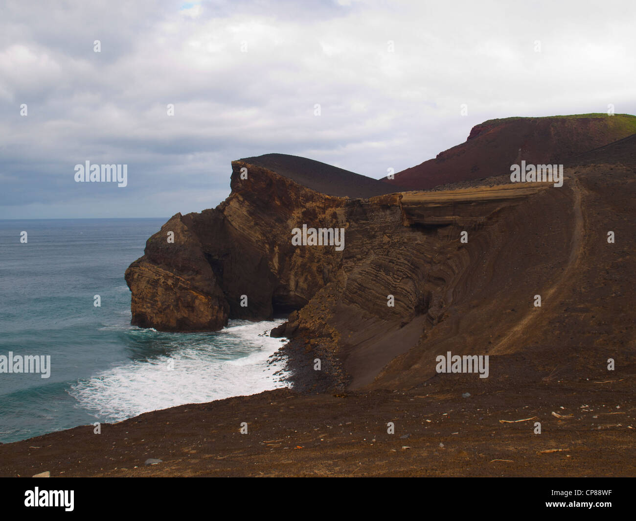 Capelinhos volcano in Faial island Stock Photo - Alamy