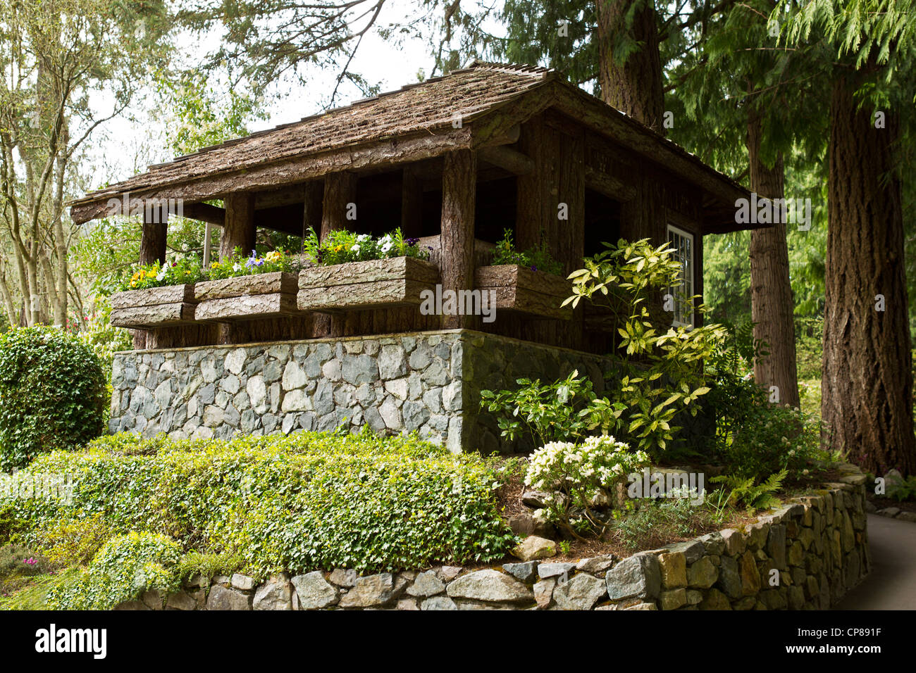 Wood and Stone Hut deep into the woods Stock Photo - Alamy
