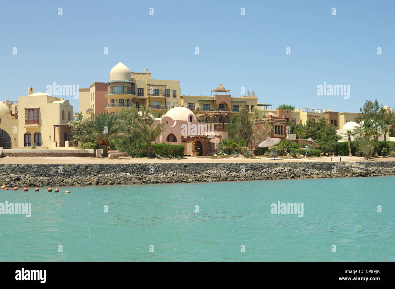 View of EL Gouna resort apartments, Egypt, Red sea Stock Photo - Alamy