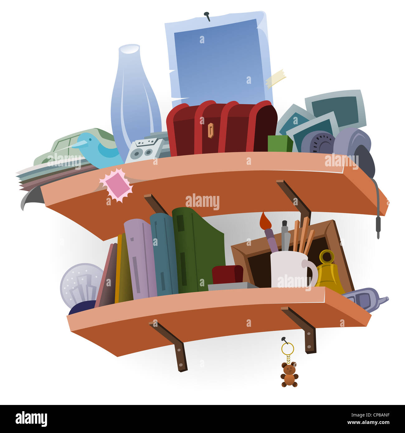 Shelf full of Stuff Stock Photo - Alamy