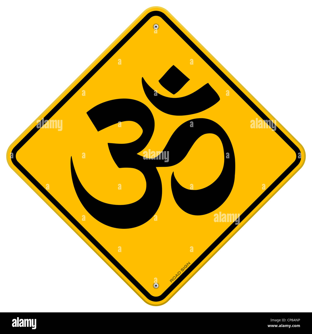Om Yellow Sign Stock Photo - Alamy