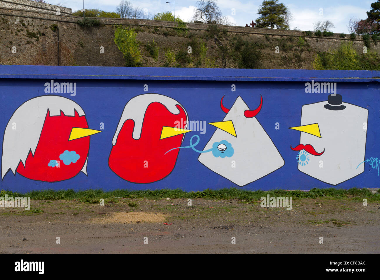 Graffiti on a wall at Brest ,Brittany ,France Stock Photo - Alamy