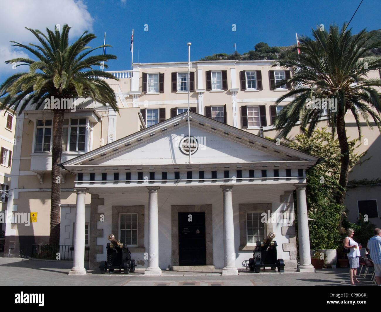 Guardhouse and Colonial Mansion, Gibralter Stock Photo - Alamy