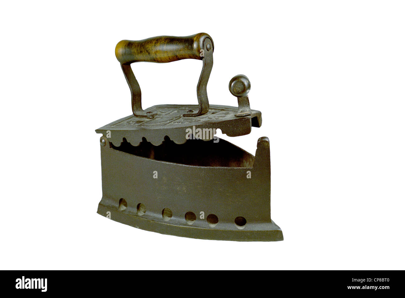 Antique Iron Isolated White Background Stock Photo - Alamy