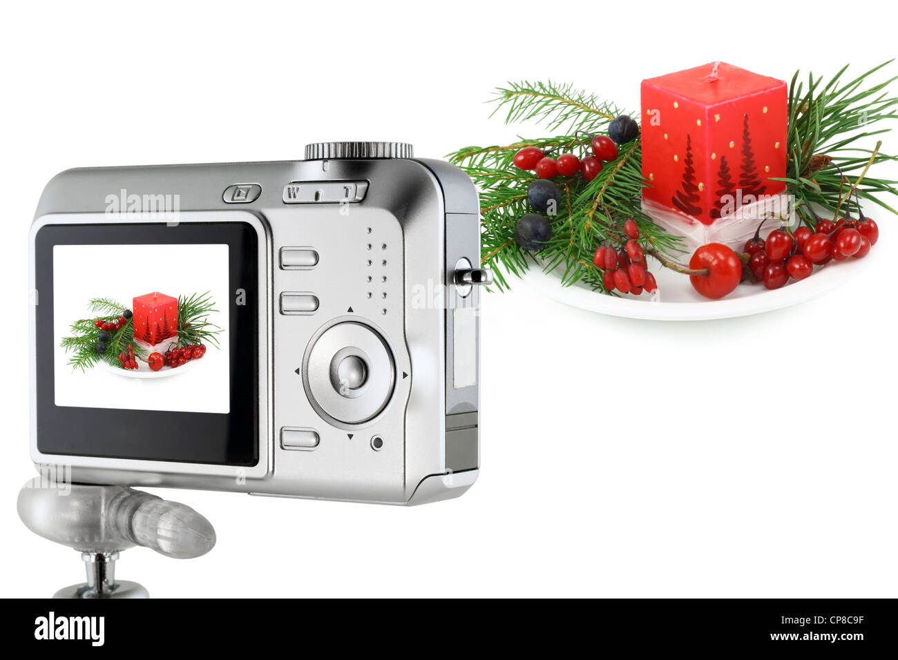 Very simple collage with a compact digital camera and a bright ...