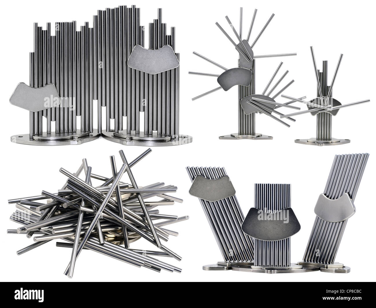 Set of abstract metal figures for a boss desktop. Figures are made of ...