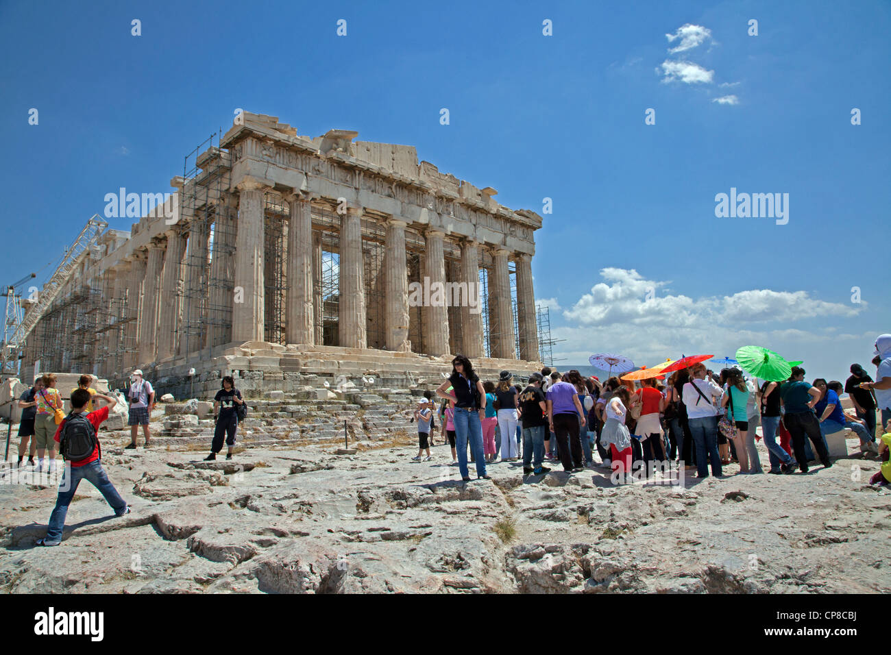 Crowds of tourist visiting Parthenon, Acropolis, Athens, Greece Stock Photo - Alamy
