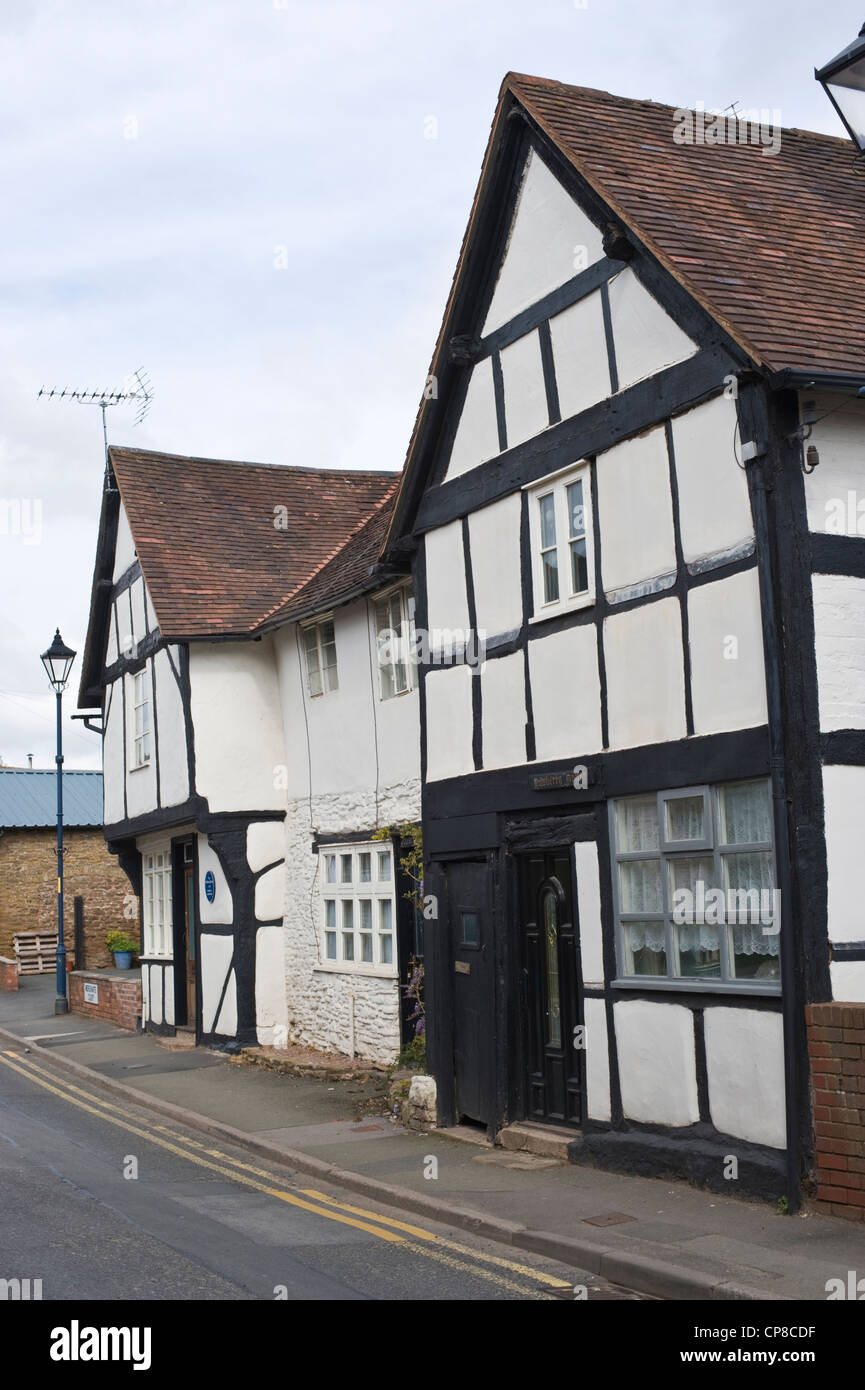 Black and white timber framed house in Bromyard Herefordshire England ...