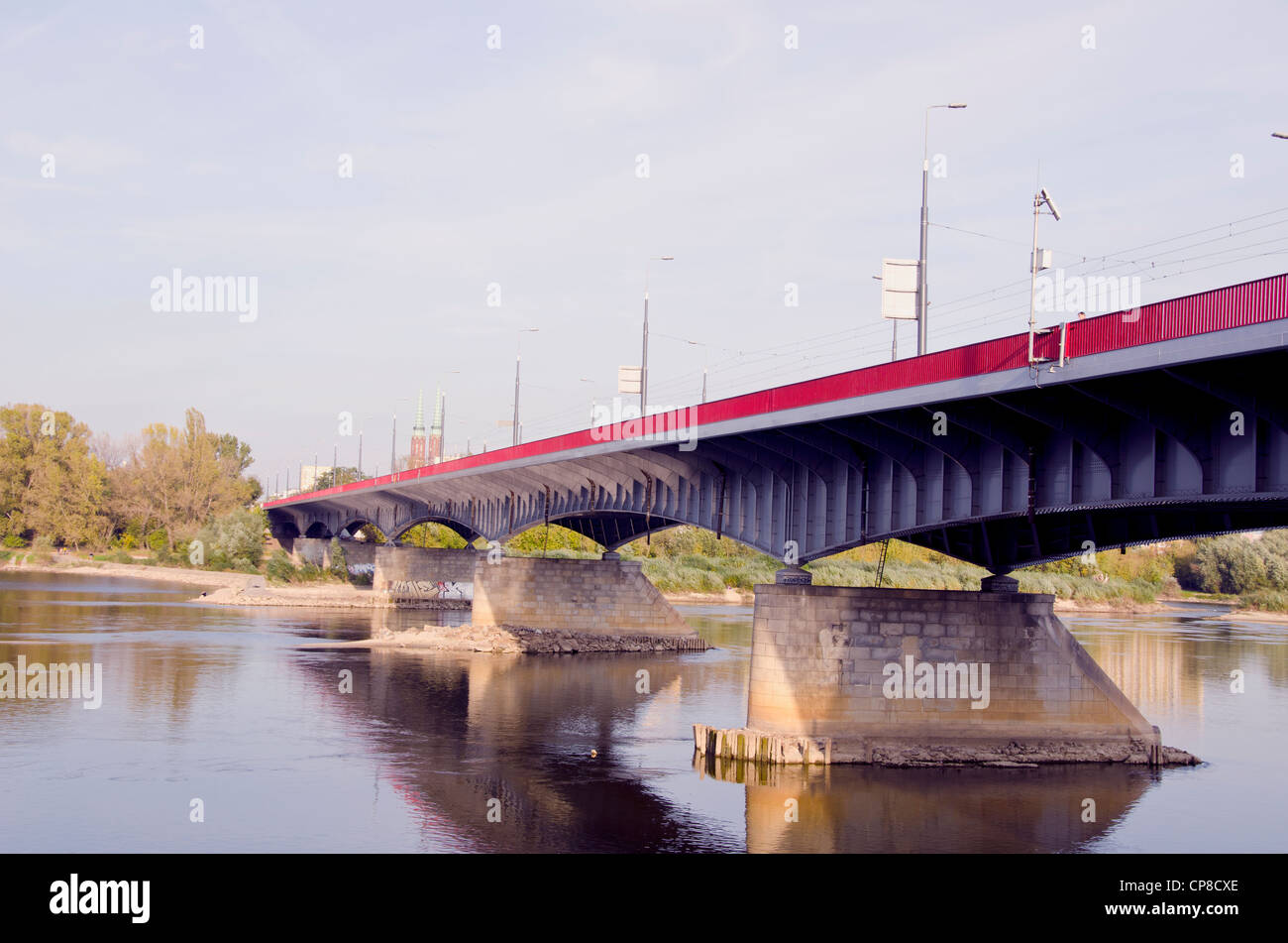 river bridge construction in Warsaw Stock Photo - Alamy
