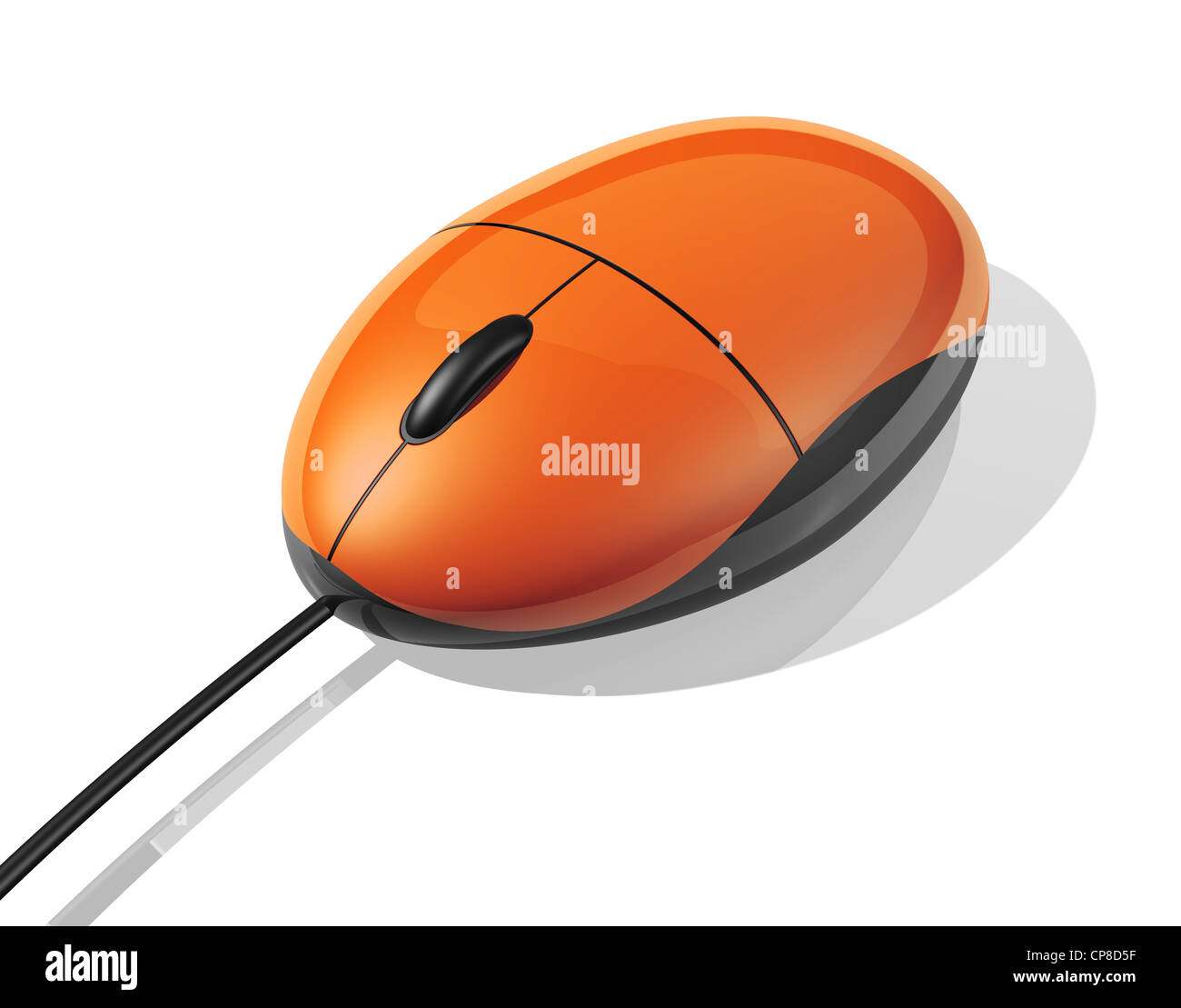 3D orange computer mouse isolated on white Stock Photo - Alamy