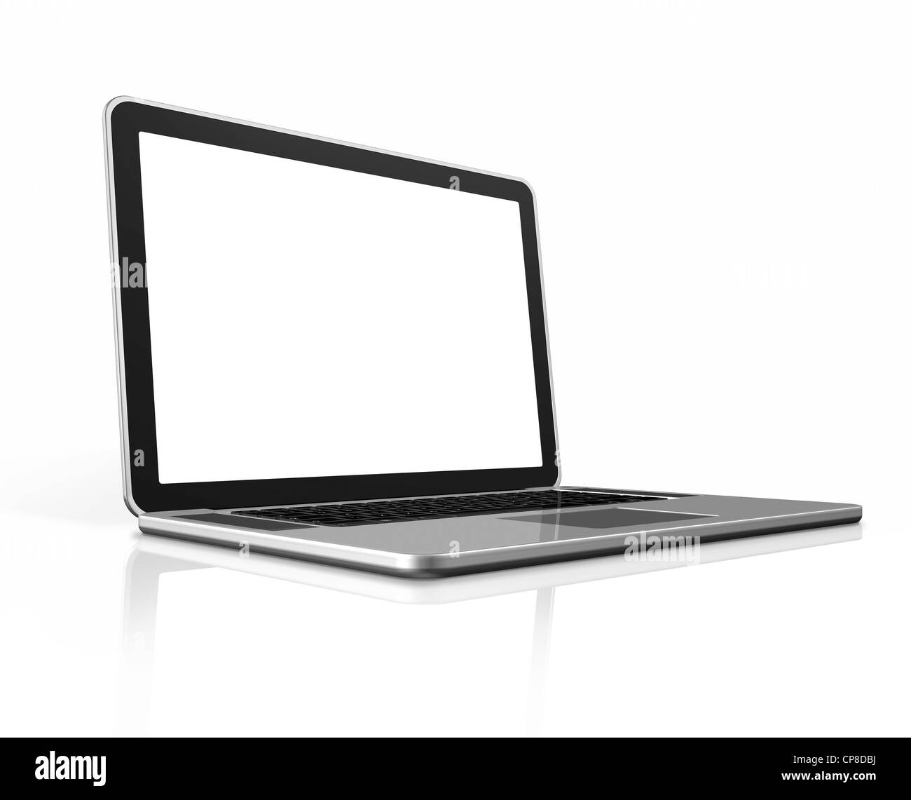 3D blank laptop computer isolated on white with clipping path Stock ...