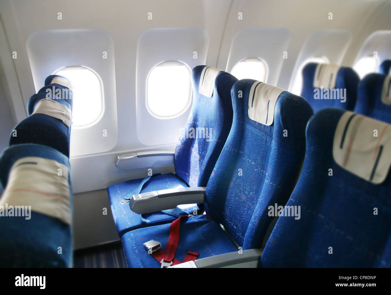 seat rows in an airplane cabin Stock Photo - Alamy