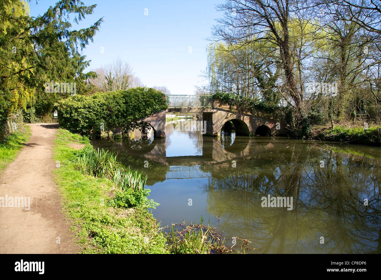 Trowers Footbridge on the River Wey, Wey Navigation, Shalford ...