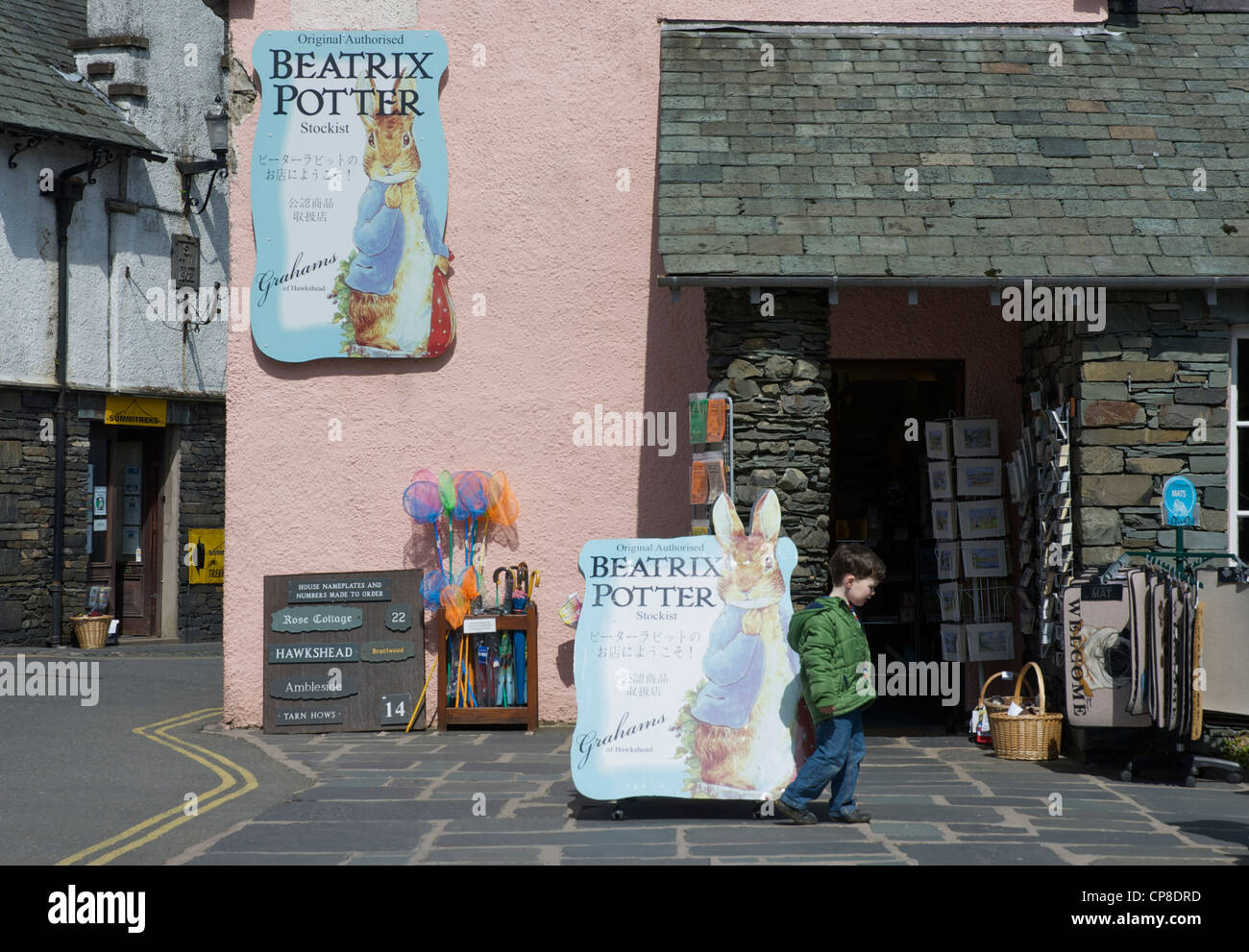 England hawkshead beatrix potter shop cumbria lake hi-res stock ...