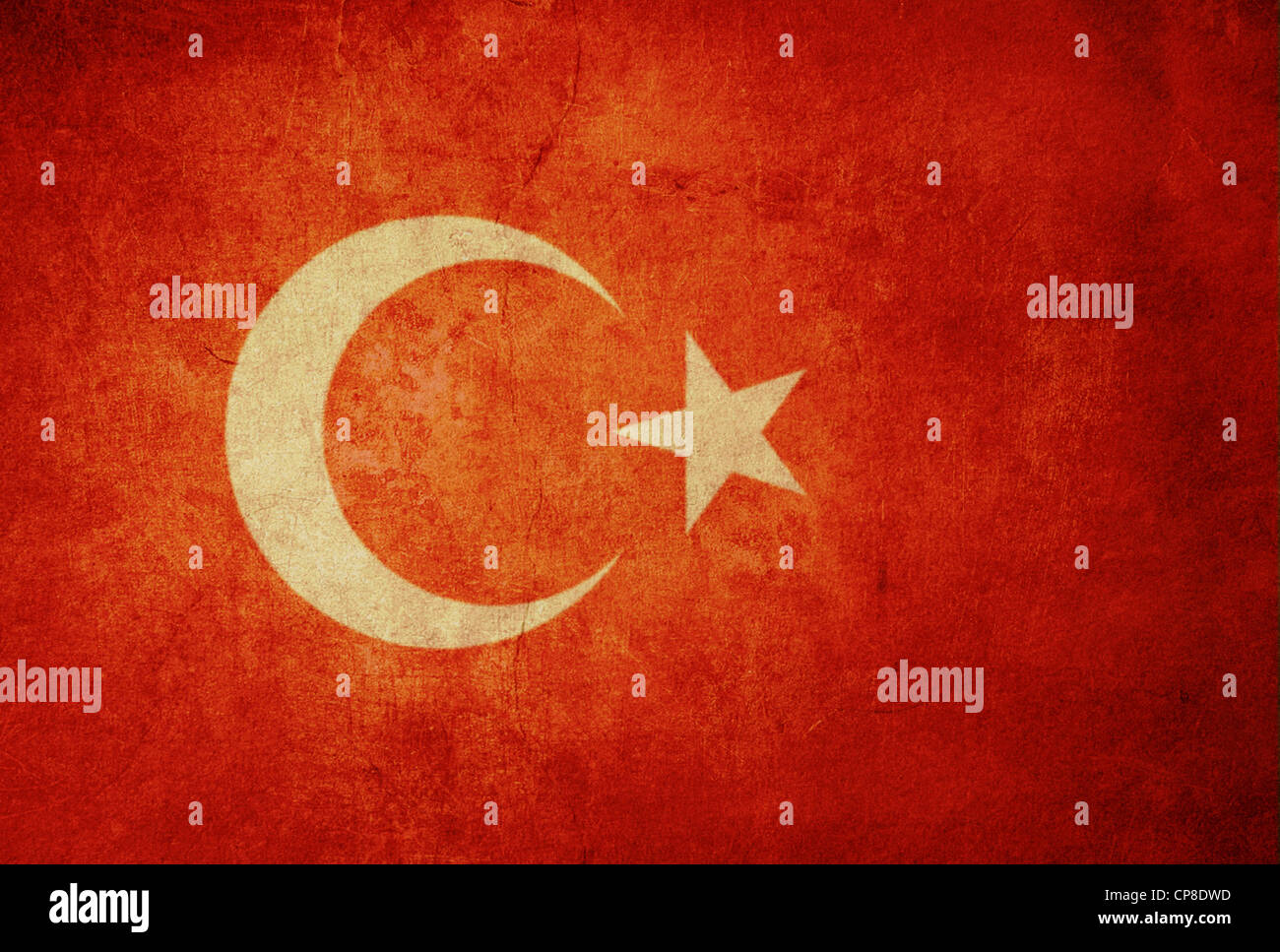 turkey flag with old texture grunge and vintage Stock Photo - Alamy