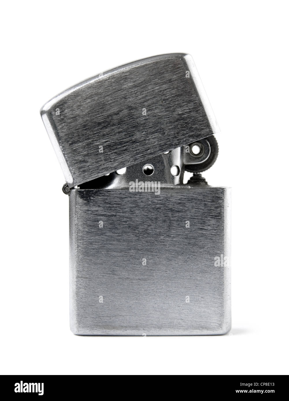 brushed metal lighter isolated on white background Stock Photo - Alamy