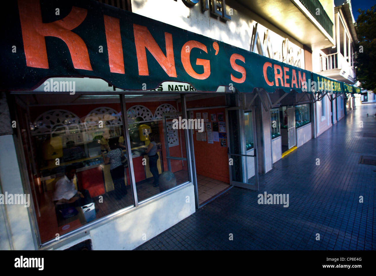Famous King's Cream Ice Cream shop along the Plaza Las Delicias in ...