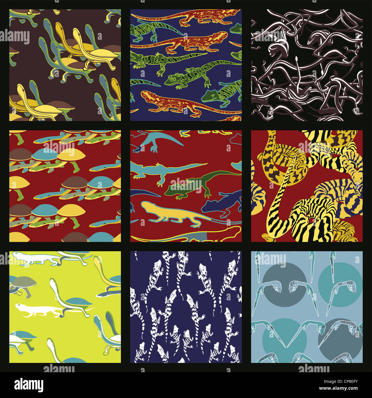 Collection Of Reptile Patterns Stock Photo - Alamy