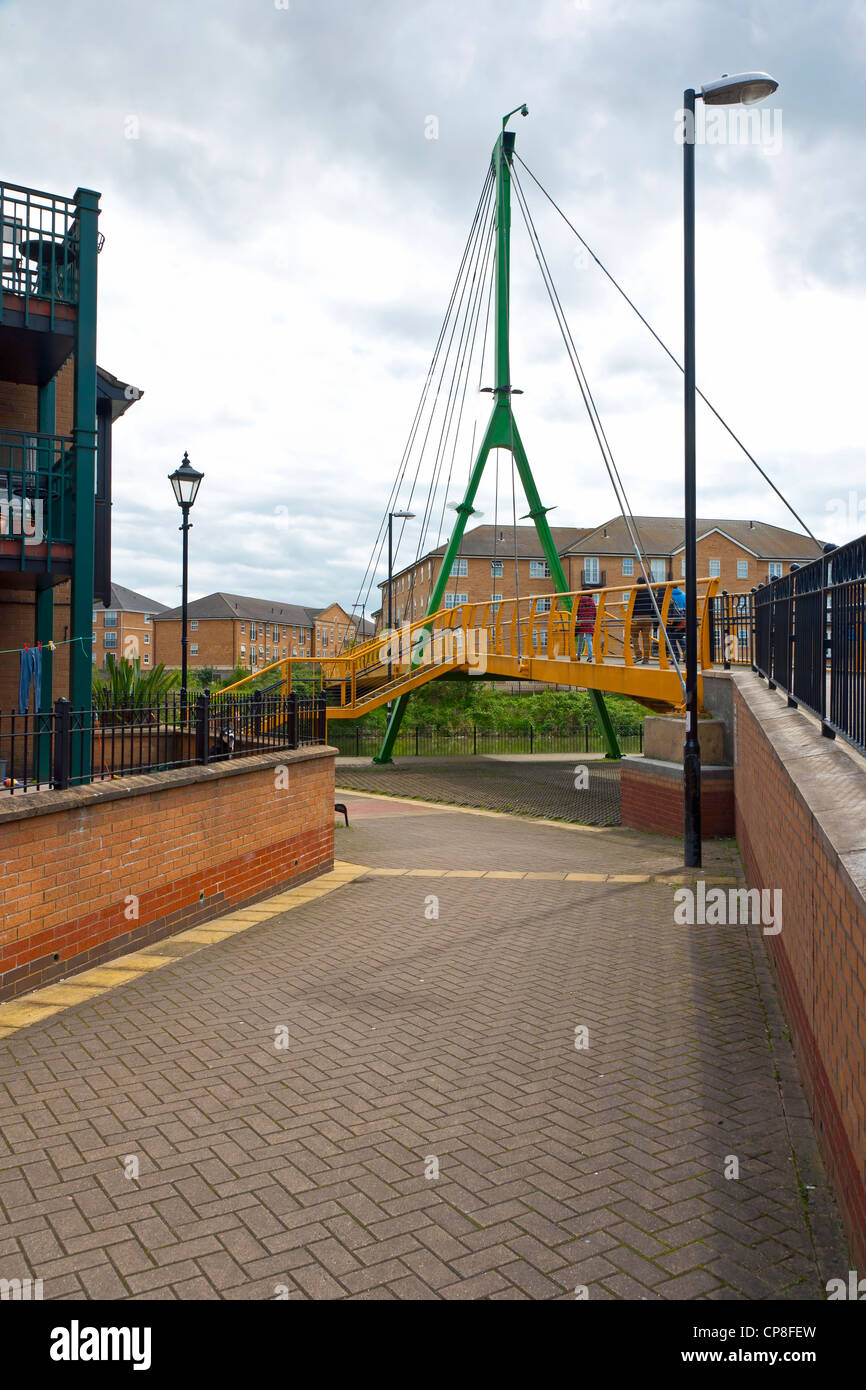 Wathen Wigg Foot Bridge over th River Nene Northampton UK Stock Photo ...