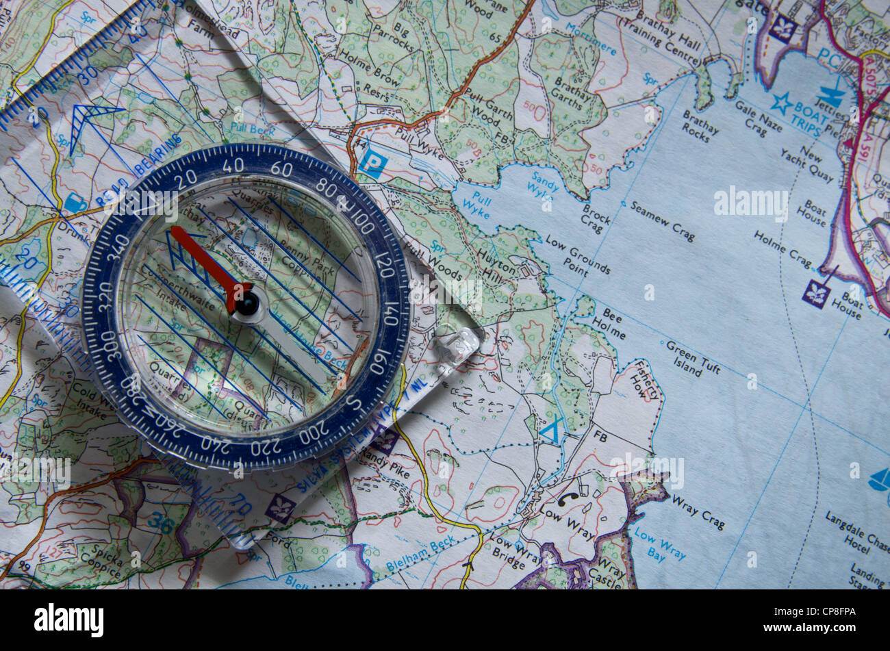 Lake windermere map hi-res stock photography and images - Alamy