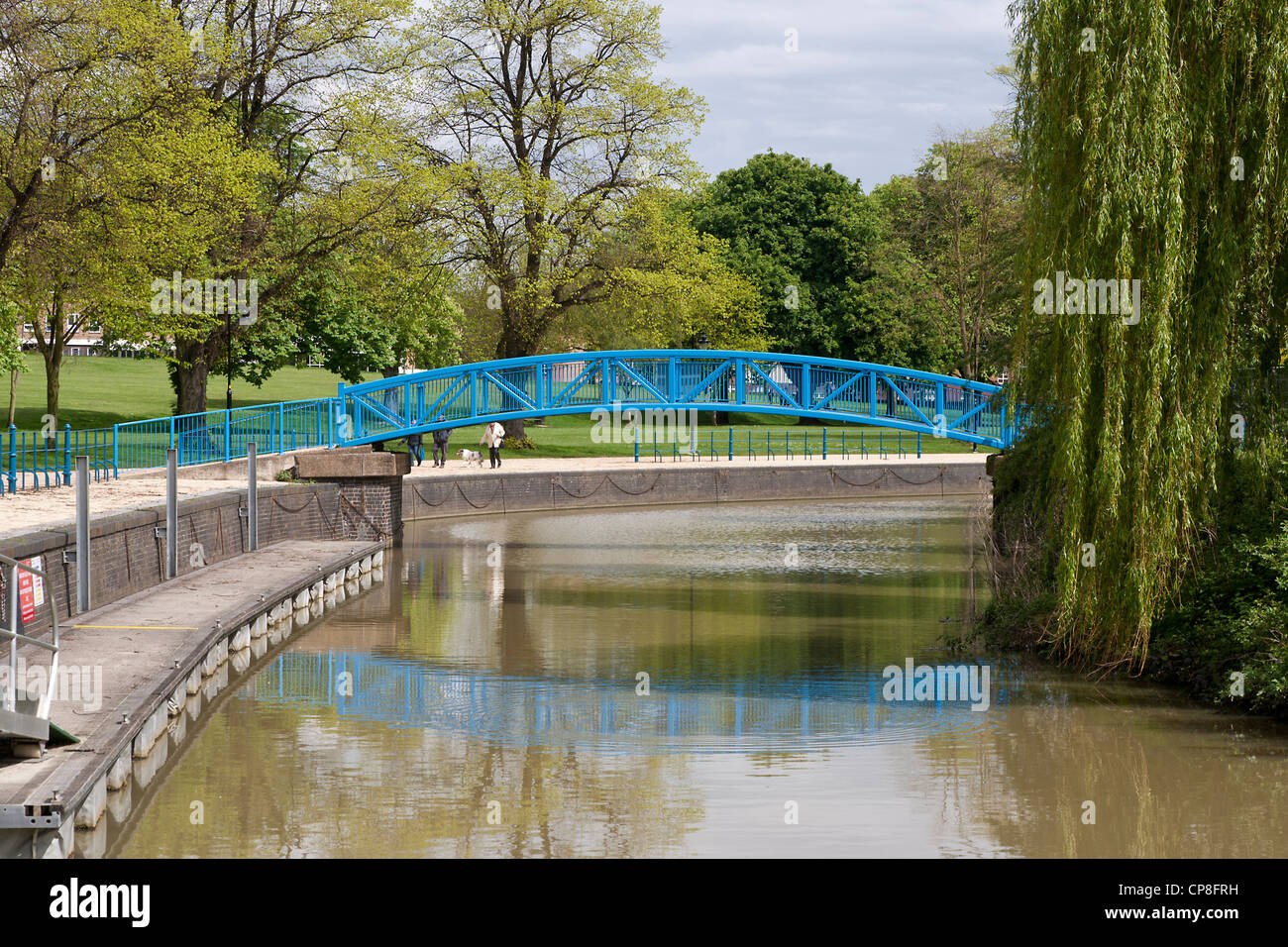 Blue Foot Bridge Over River Nene In Northampton Stock Photo - Alamy