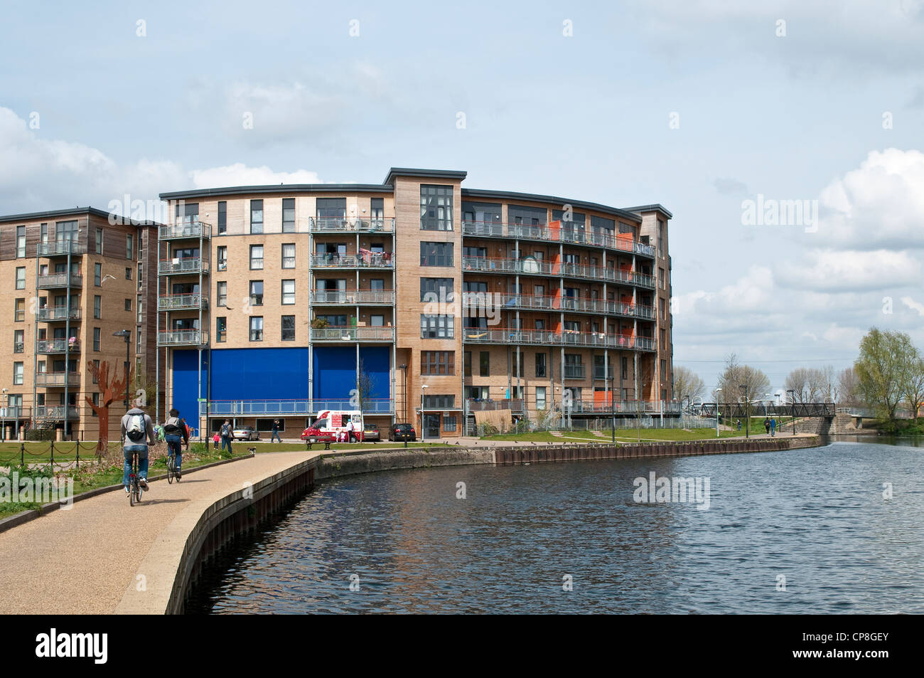 New housing development near river Lee, Leyton, London, UK Stock Photo ...