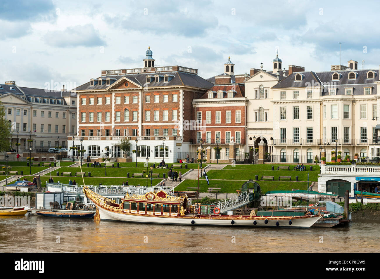 The Royal rowing boat, Gloriana, constructed for the Queen's Diamond ...