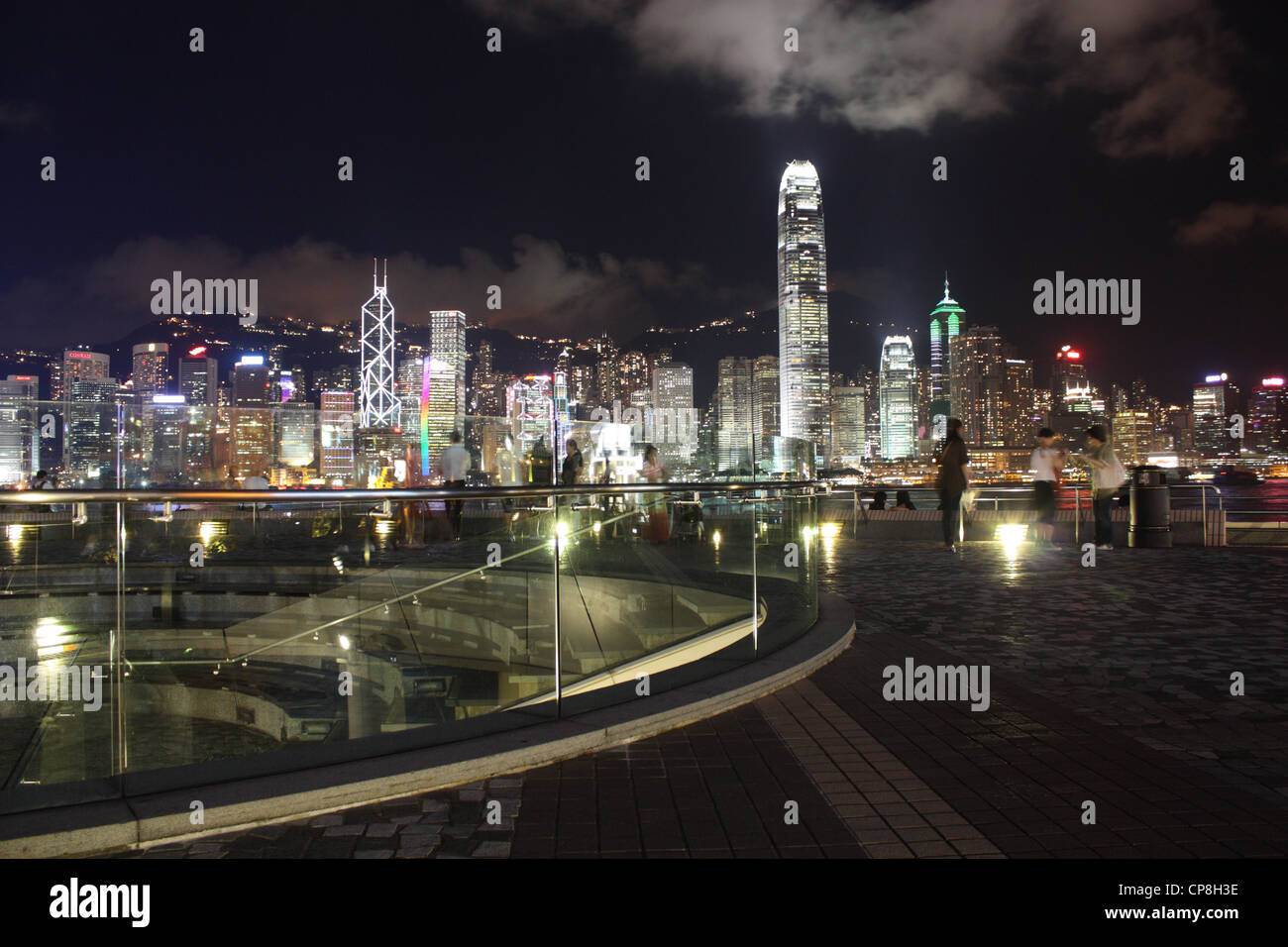 Hong Kong Skyline at night from Kowloon Public Pier Stock Photo - Alamy
