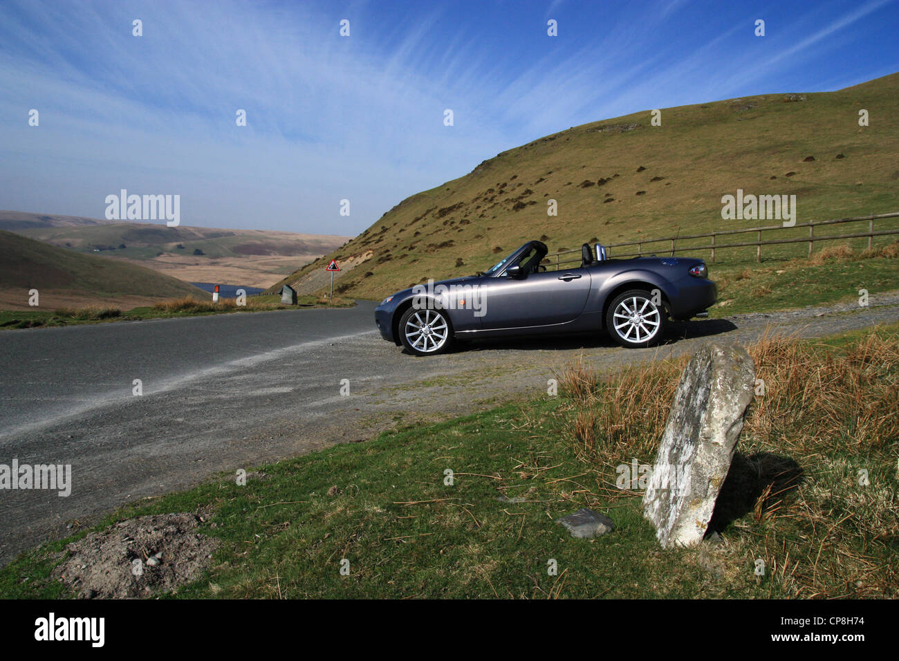 Welsh Mountain Road on a Summer's Day Stock Photo - Alamy
