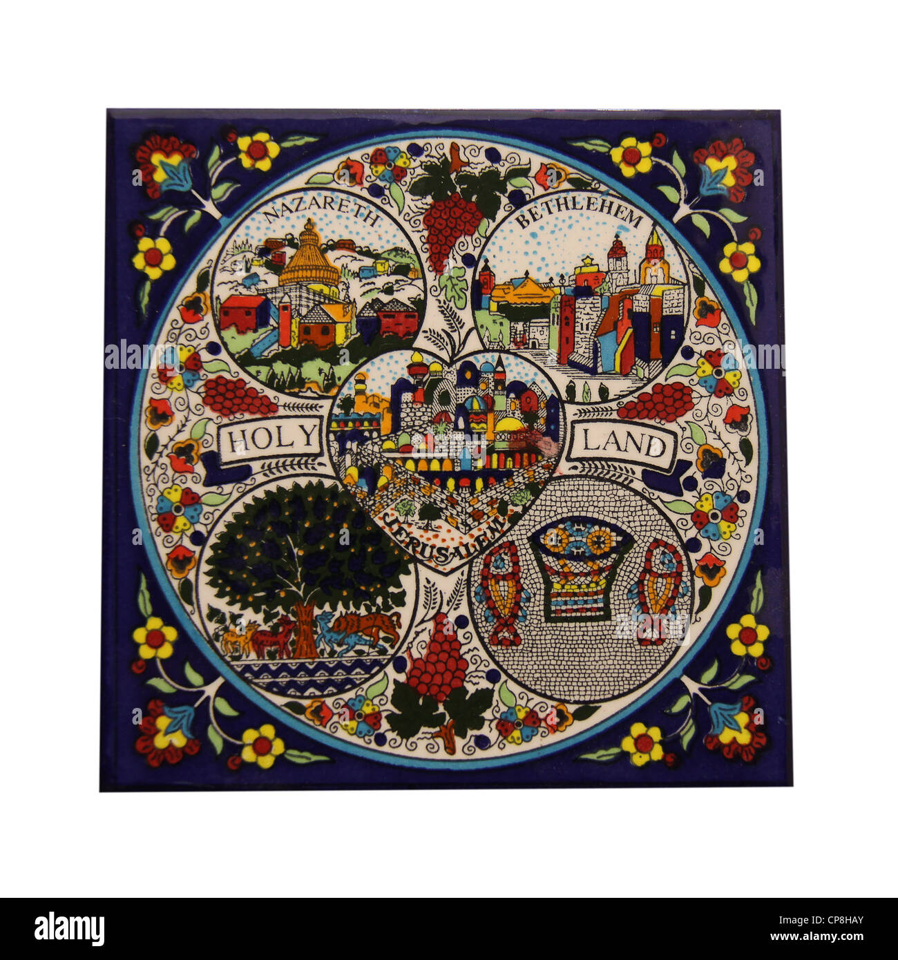 Hand painted tile from Jerusalem Stock Photo - Alamy