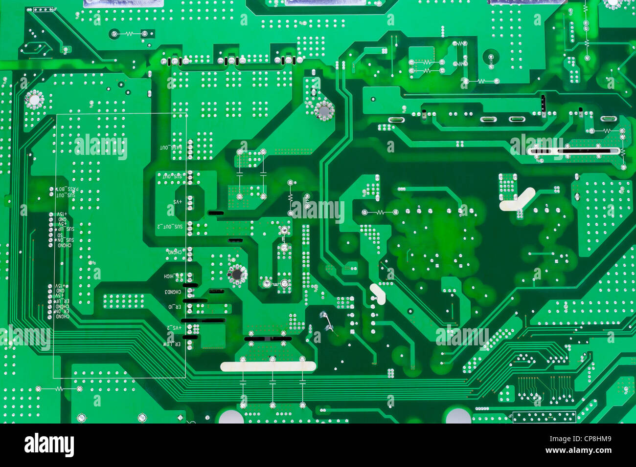 Printed circuit green electronic board background. Mass production ...