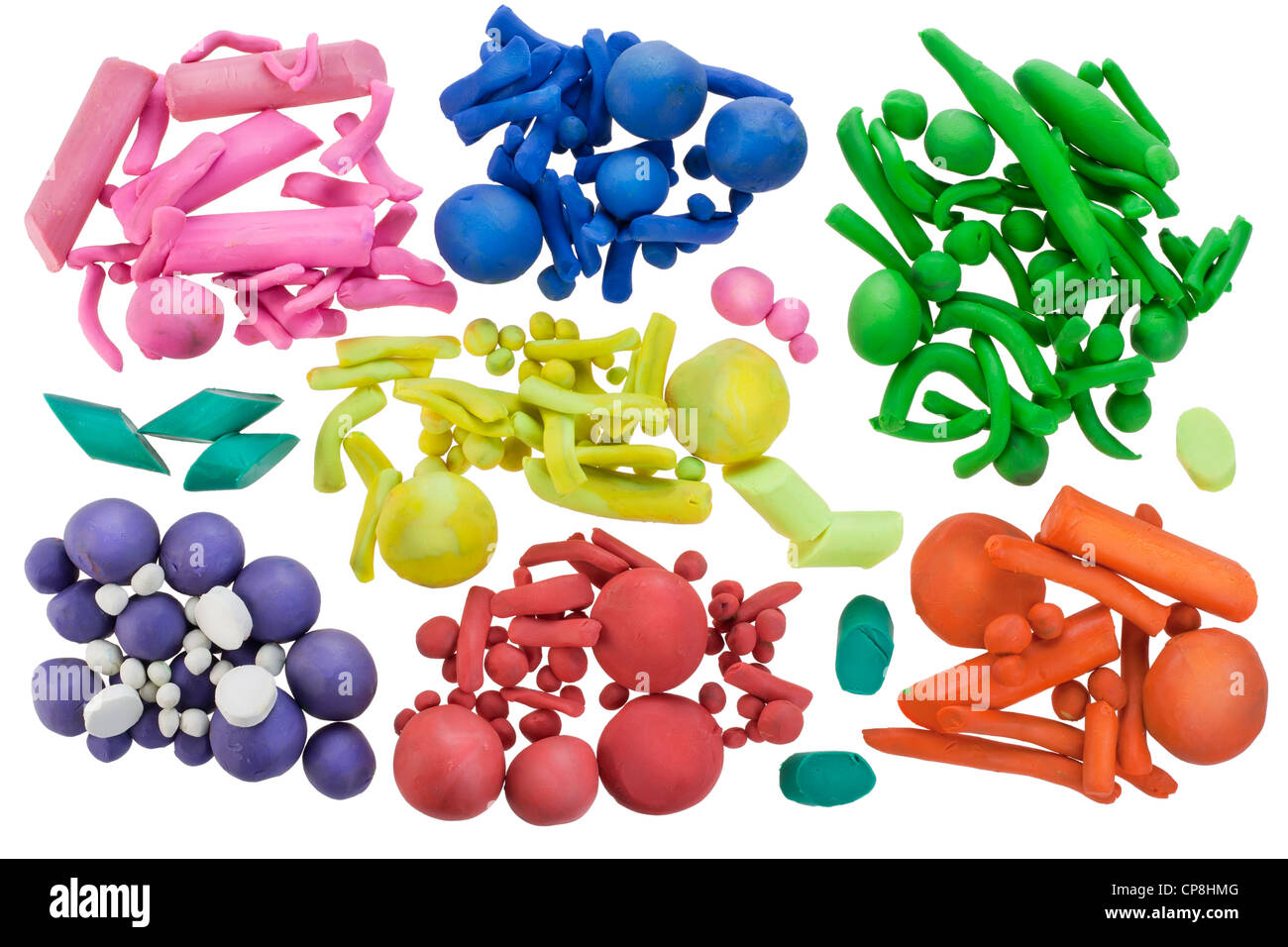 Round and flat slices of color plasticine- abstract plasticine ...