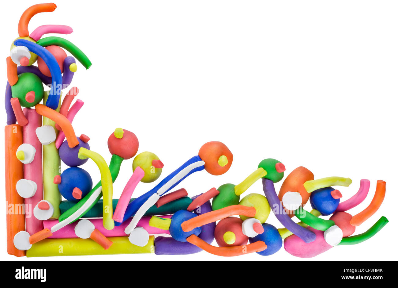 Round and flat slices of plasticine abstract background. Isolated on ...