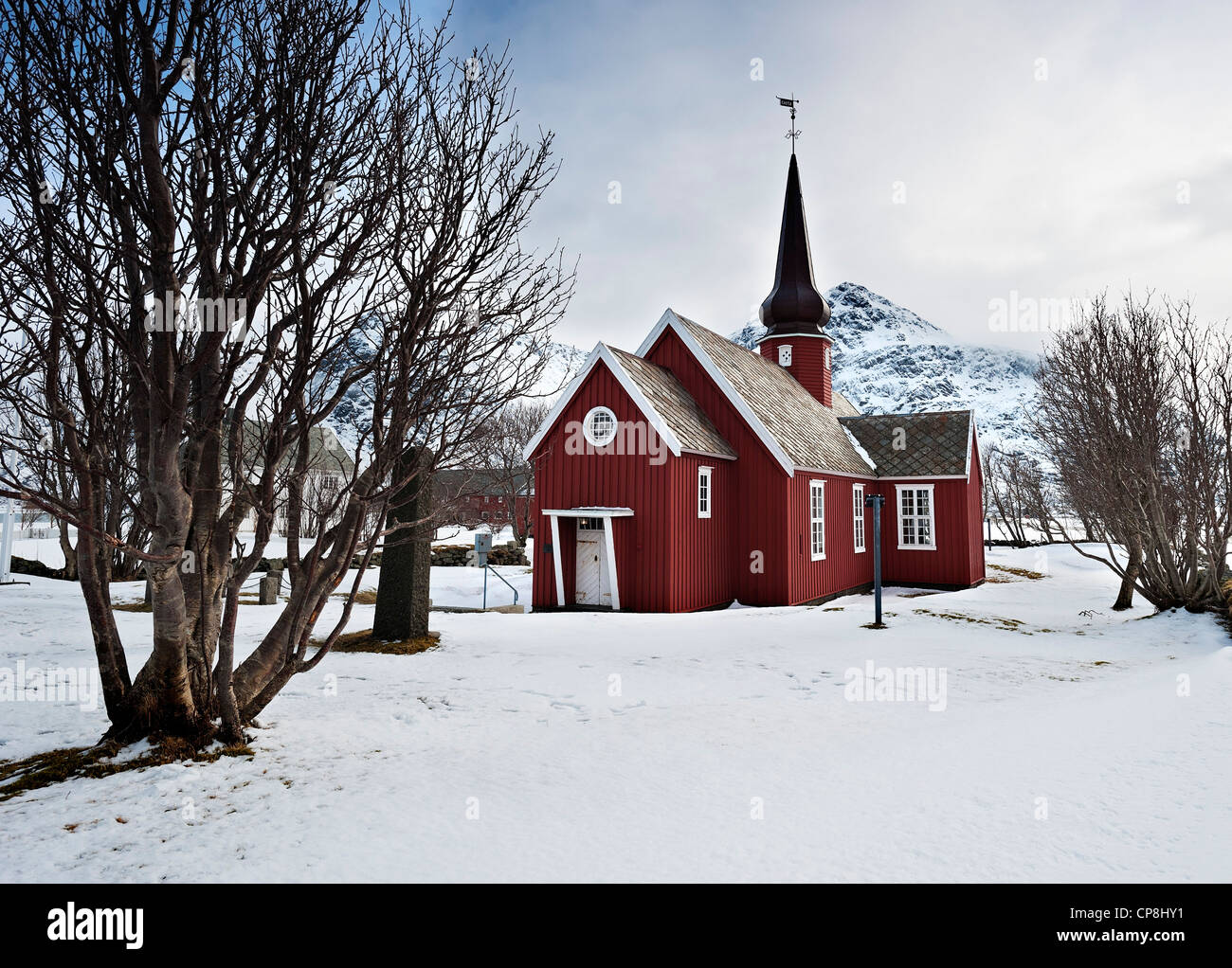 A view of flakstad church hi-res stock photography and images - Alamy