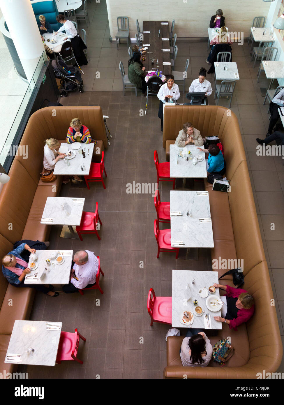 Café restaurant view from above Stock Photo - Alamy