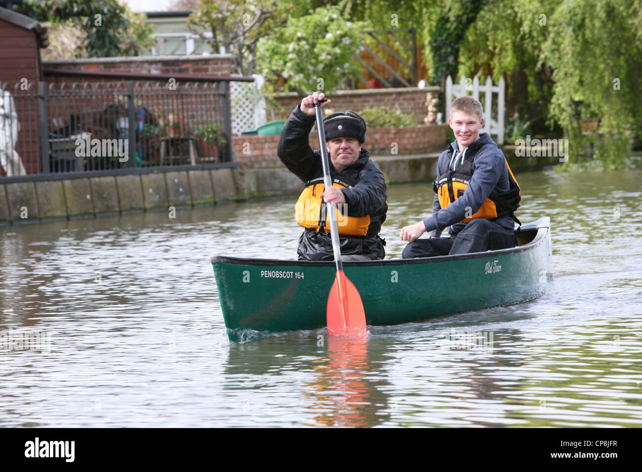 canoeist on a local canal Stock Photo - Alamy