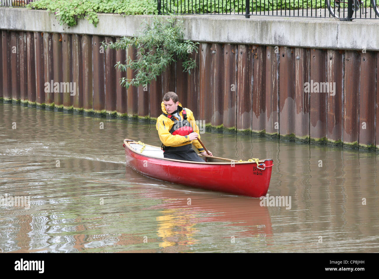canoeist on a local canal Stock Photo - Alamy