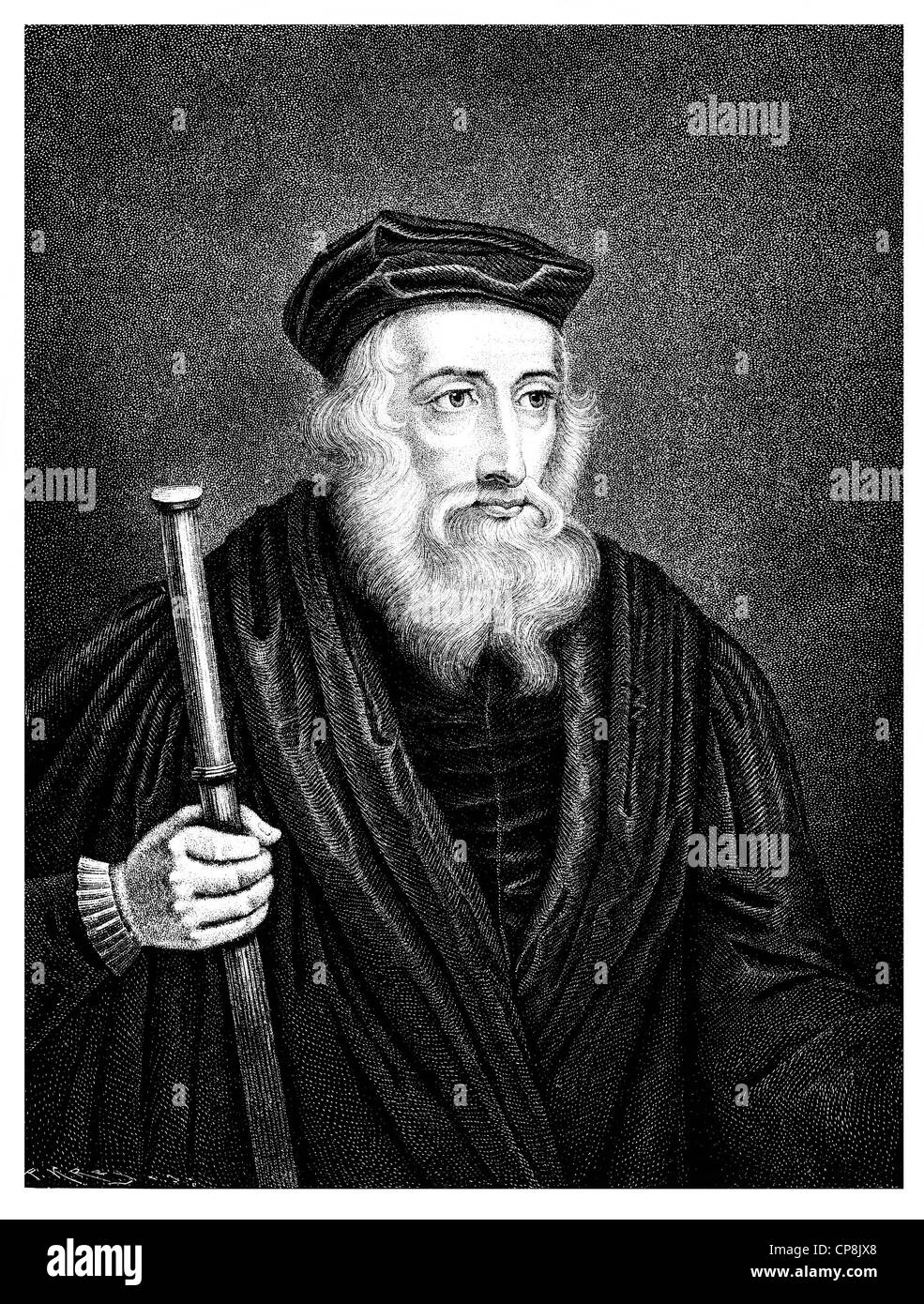 John wycliffe portrait english theologian Black and White Stock Photos ...
