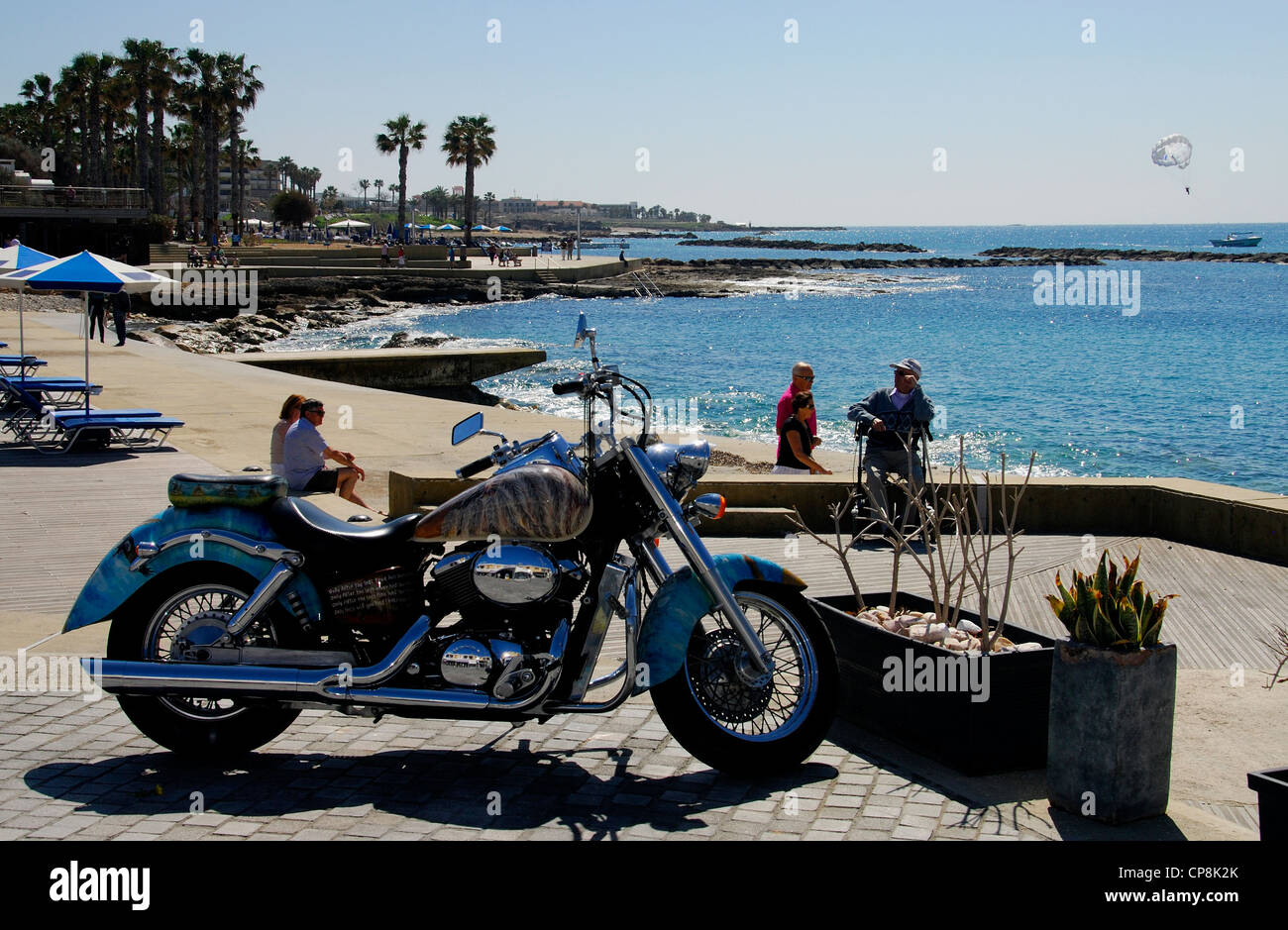 Harley Davidson motorcycle at Kato Paphos, Cyprus Stock Photo - Alamy