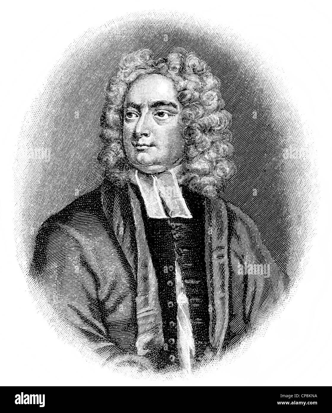 Jonathan Swift or Isaac Bickerstaff, 1667 - 1745, an Irish writer and ...