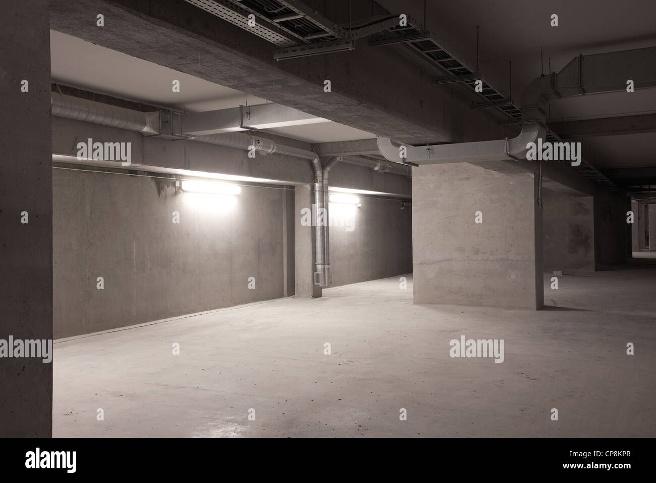 cellar in big modern new unfinished building Stock Photo - Alamy