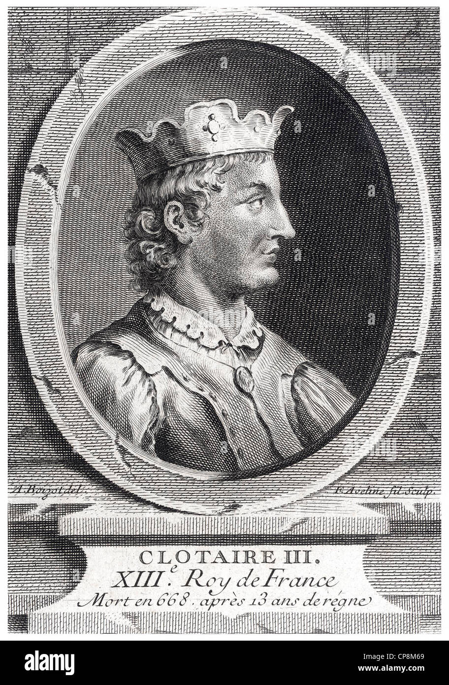 Chlothar III or Clotaire III, King of the Franks from the house of the ...