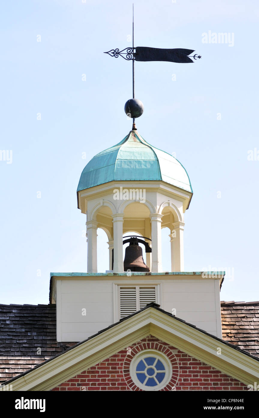 Cupola, bell and weather vane atop the New Castle Academy Stock Photo ...