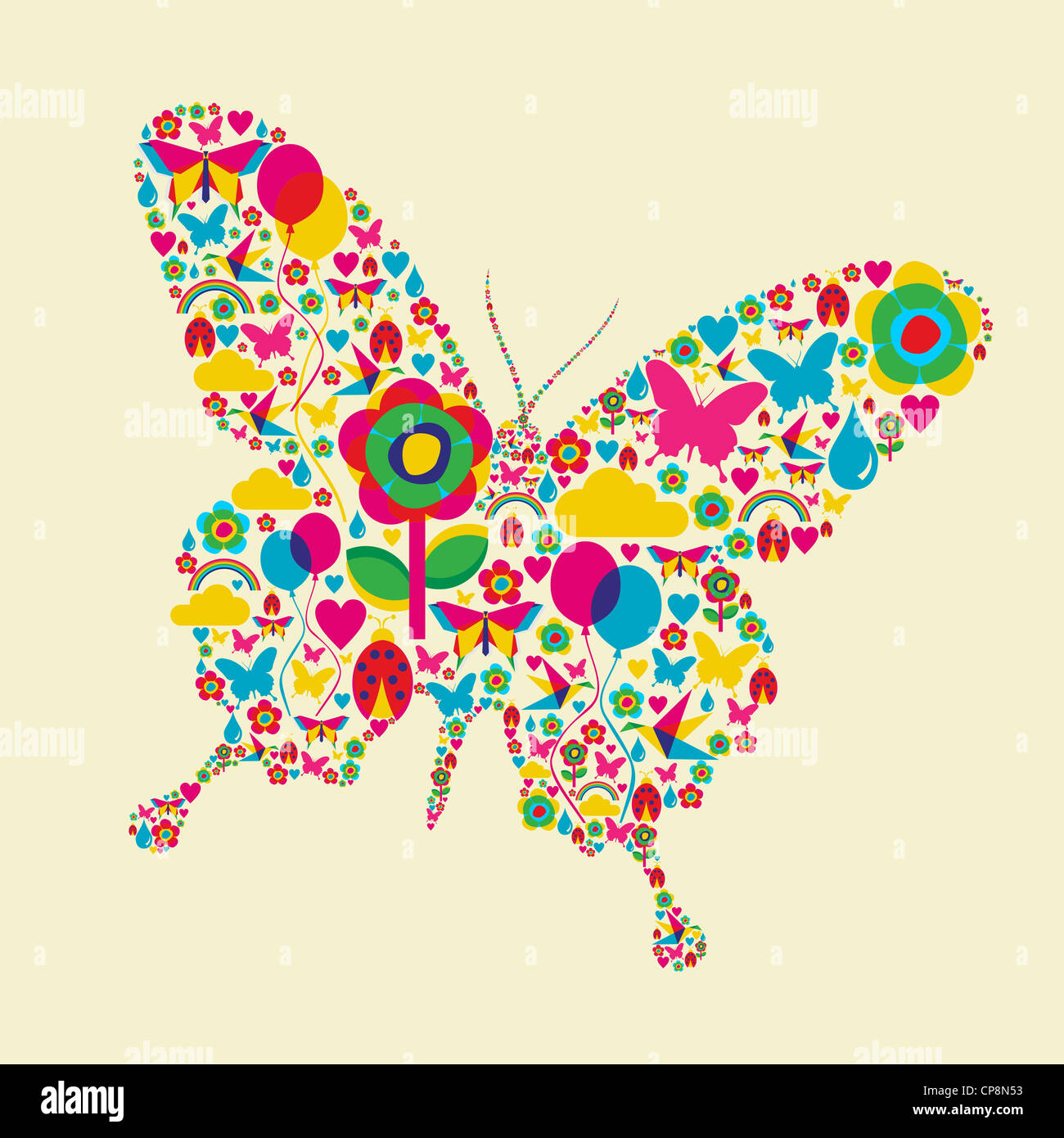 Happy spring time butterfly composition. Vector file available Stock ...